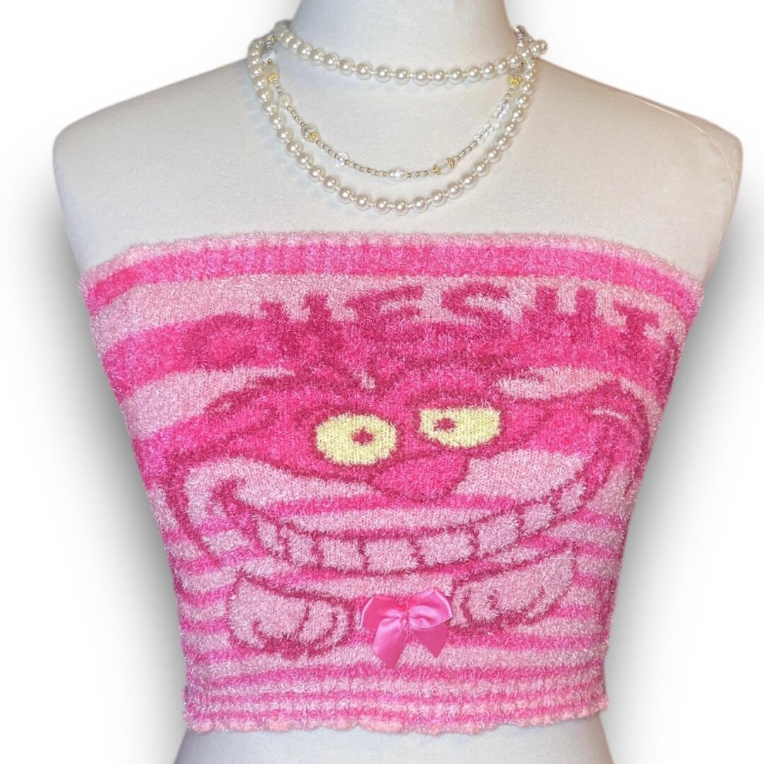 Y2K Disney Alice in Wonderland Cheshire Cat Fluffy Tube Top Sz S - Etsy