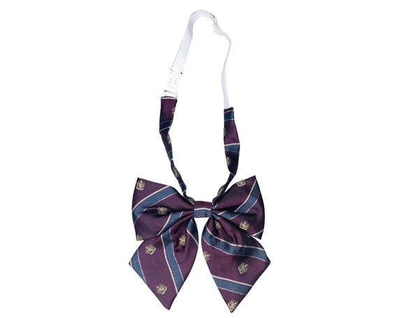 Burgundy Y2K 2000s Kogal Style Schoolgirl Bow Gyaru - Gem