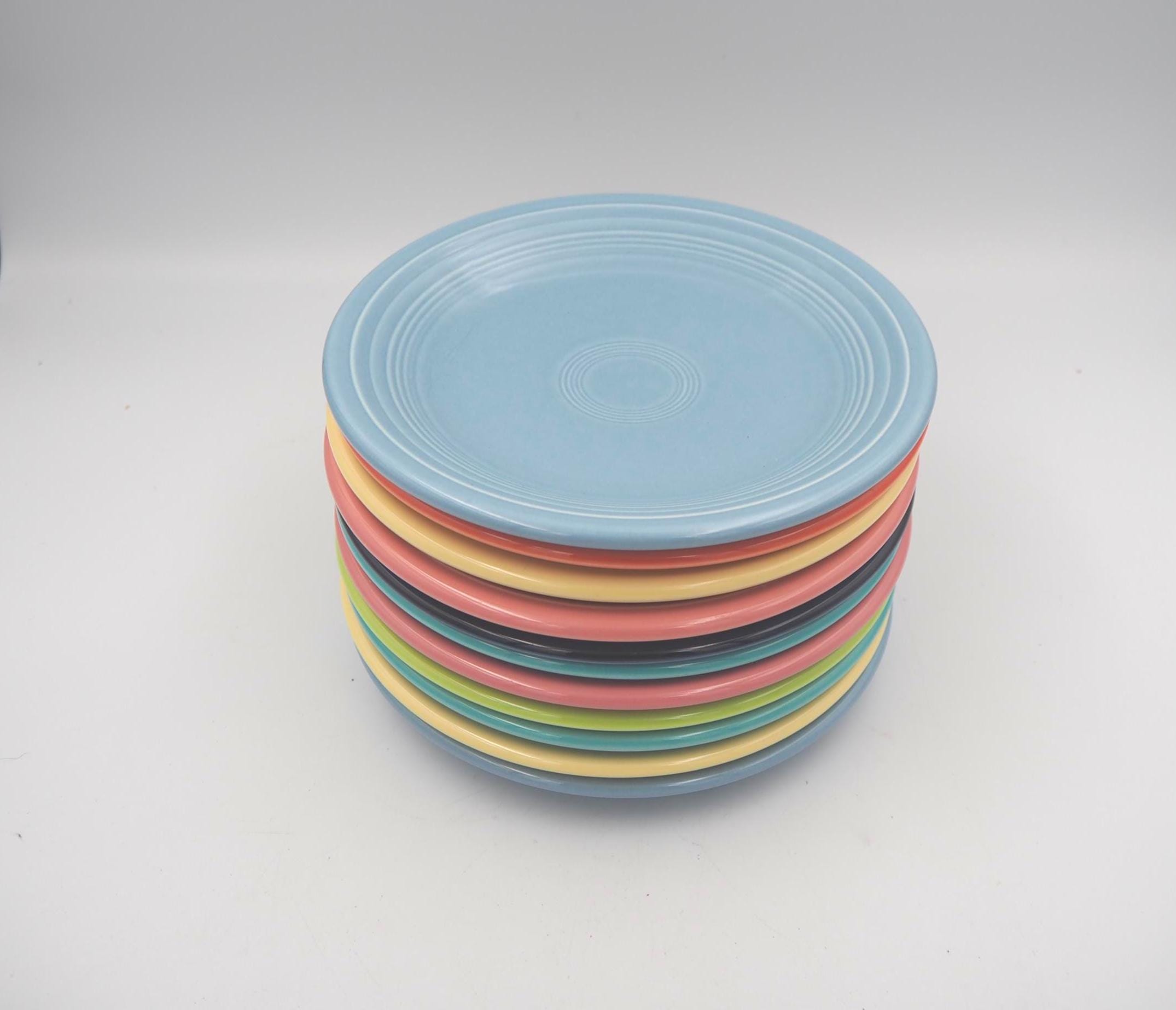 Vintage Fiestaware Salad Plates 7.25" Retired Colors Classic Rim ...