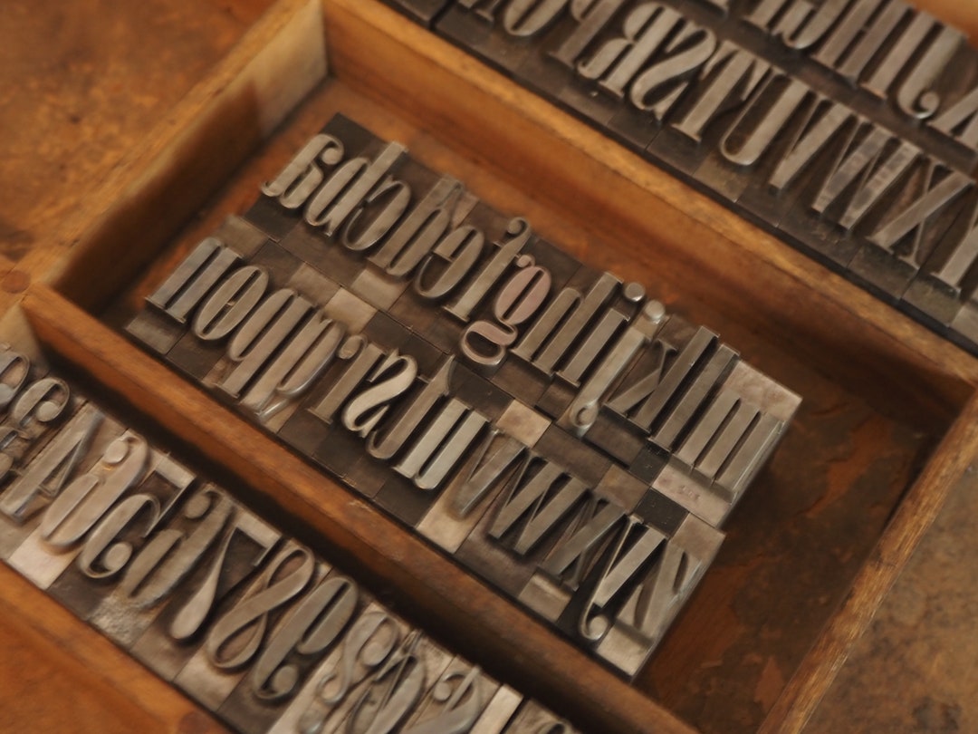 Vintage Letterpress Upper and Lower Case Numbers and Punctuation Type ...