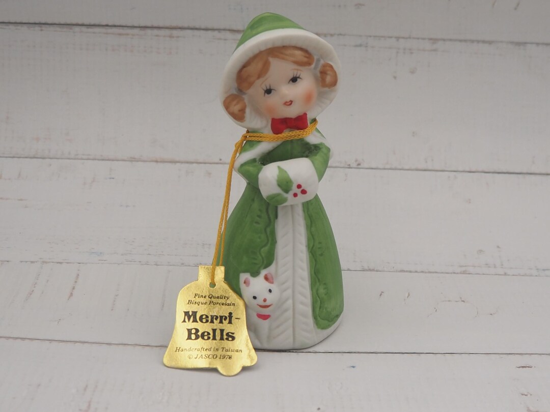 Vintage Merri Bell Jasco 1978 Figurine Porcelain Christmas Bell ...