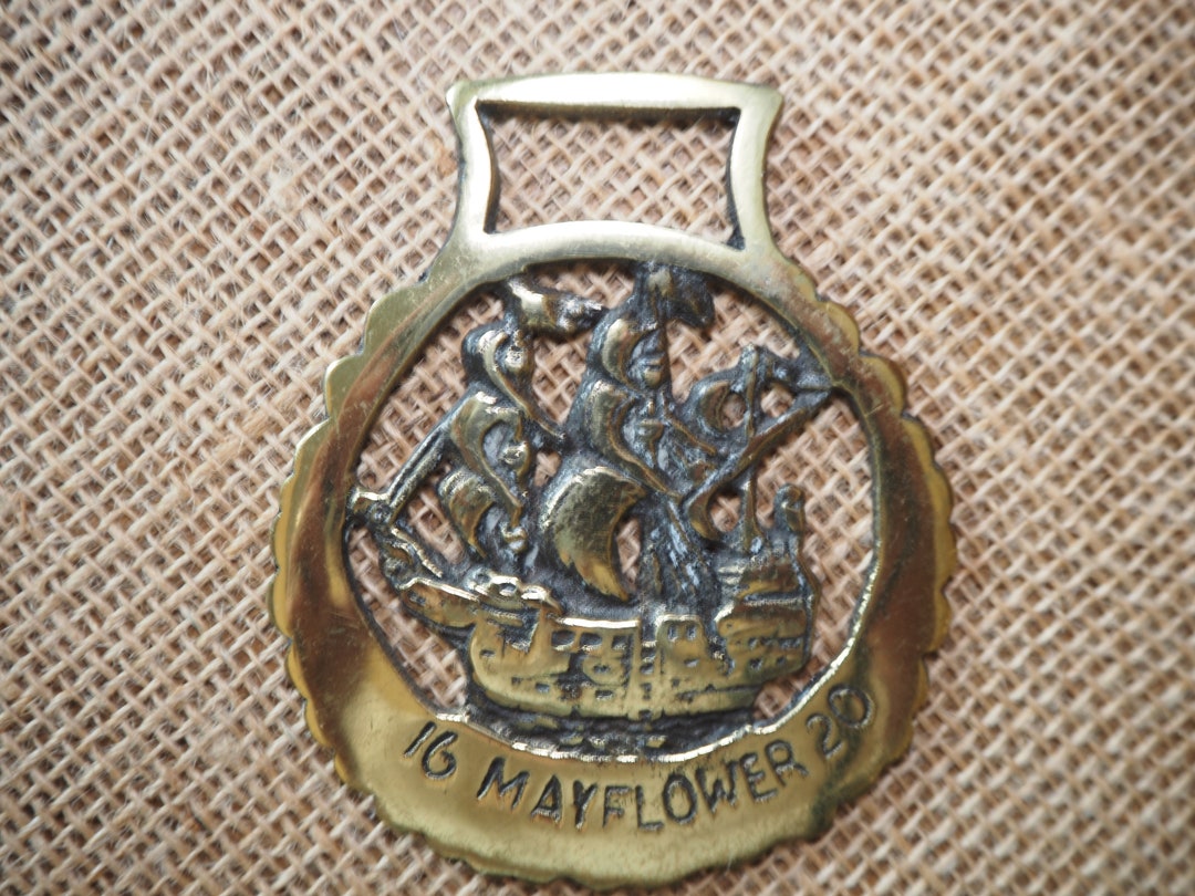 Vintage Mayflower Horse Brass Horse Harness Medallion Solid Brass Horse ...