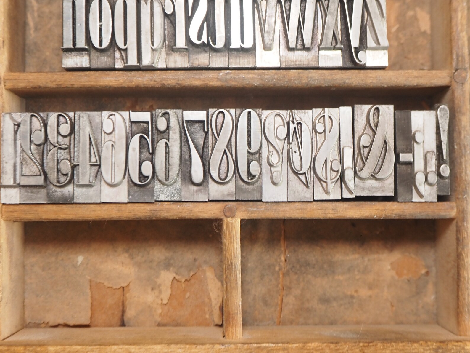 Vintage Letterpress Upper and Lower Case Numbers and Punctuation Type ...