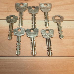 Vintage Master Lock Keys: Double Sided Collectible Set of 8 - Etsy