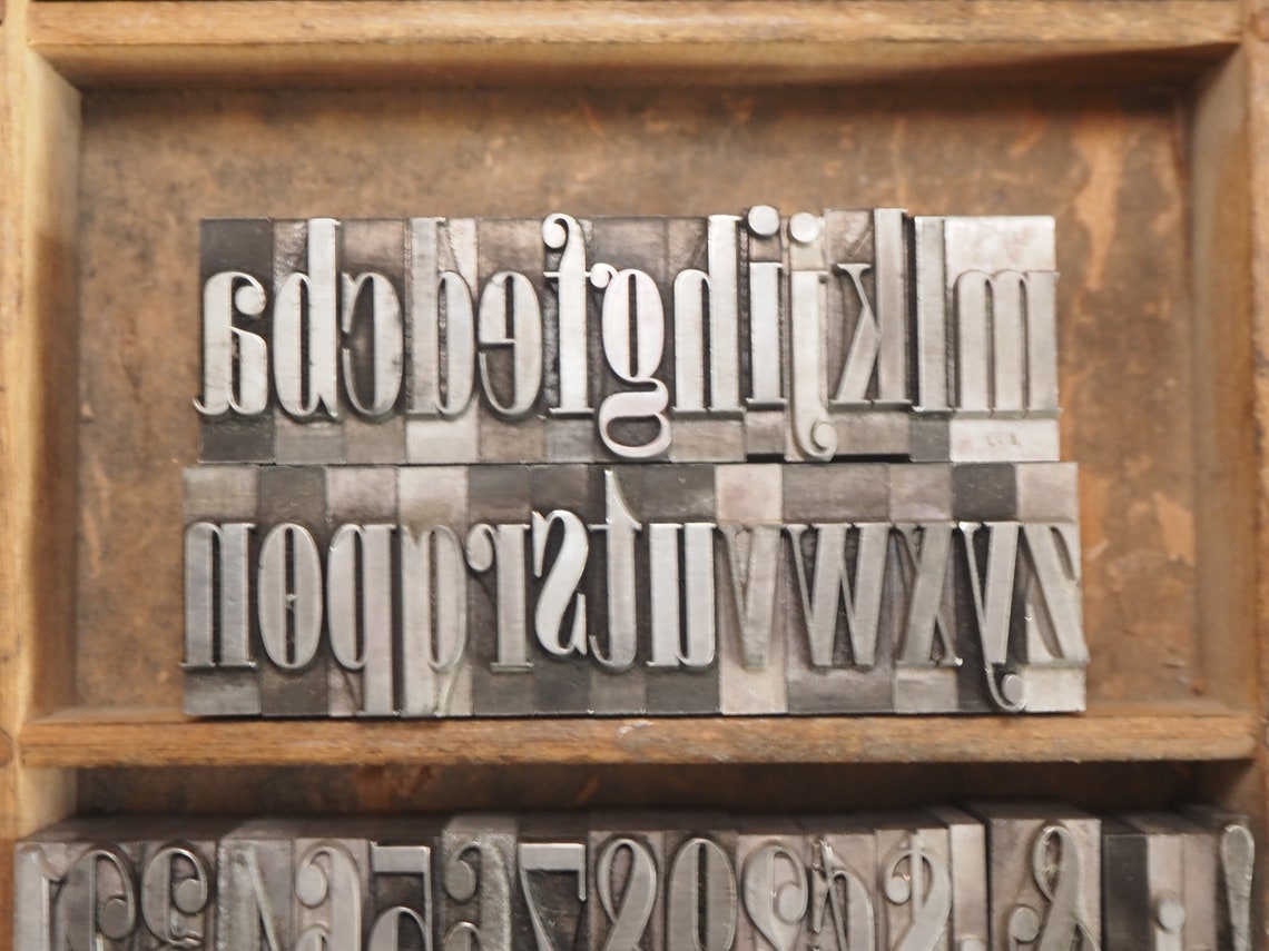 Vintage Letterpress Upper and Lower Case Numbers and Punctuation Type ...