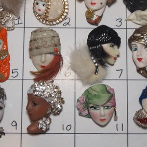 Vintage Art Deco Lady Pin Brooch Hand Crafted - Etsy