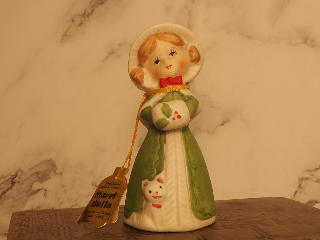 Vintage Merri Bell Jasco 1978 Figurine Porcelain Christmas Bell ...