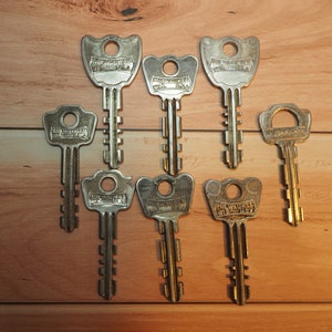 Vintage Master Lock Keys: Double Sided Collectible Set of 8 - Etsy