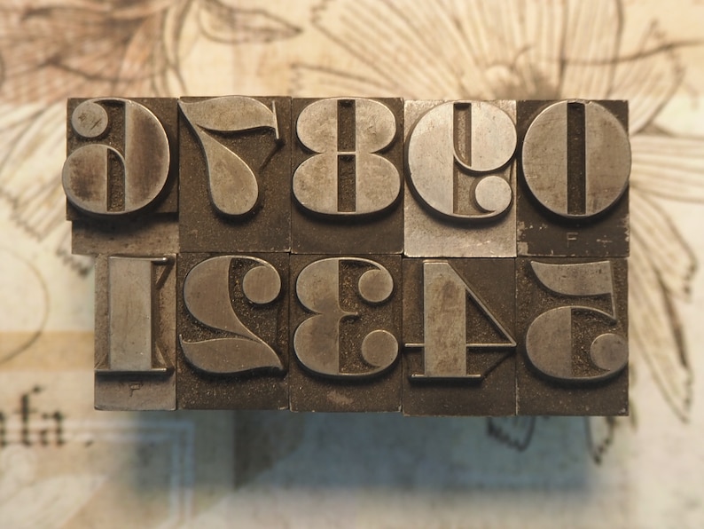 Vintage Art Deco Upper and Lower Case Letters Numbers Symbols ...