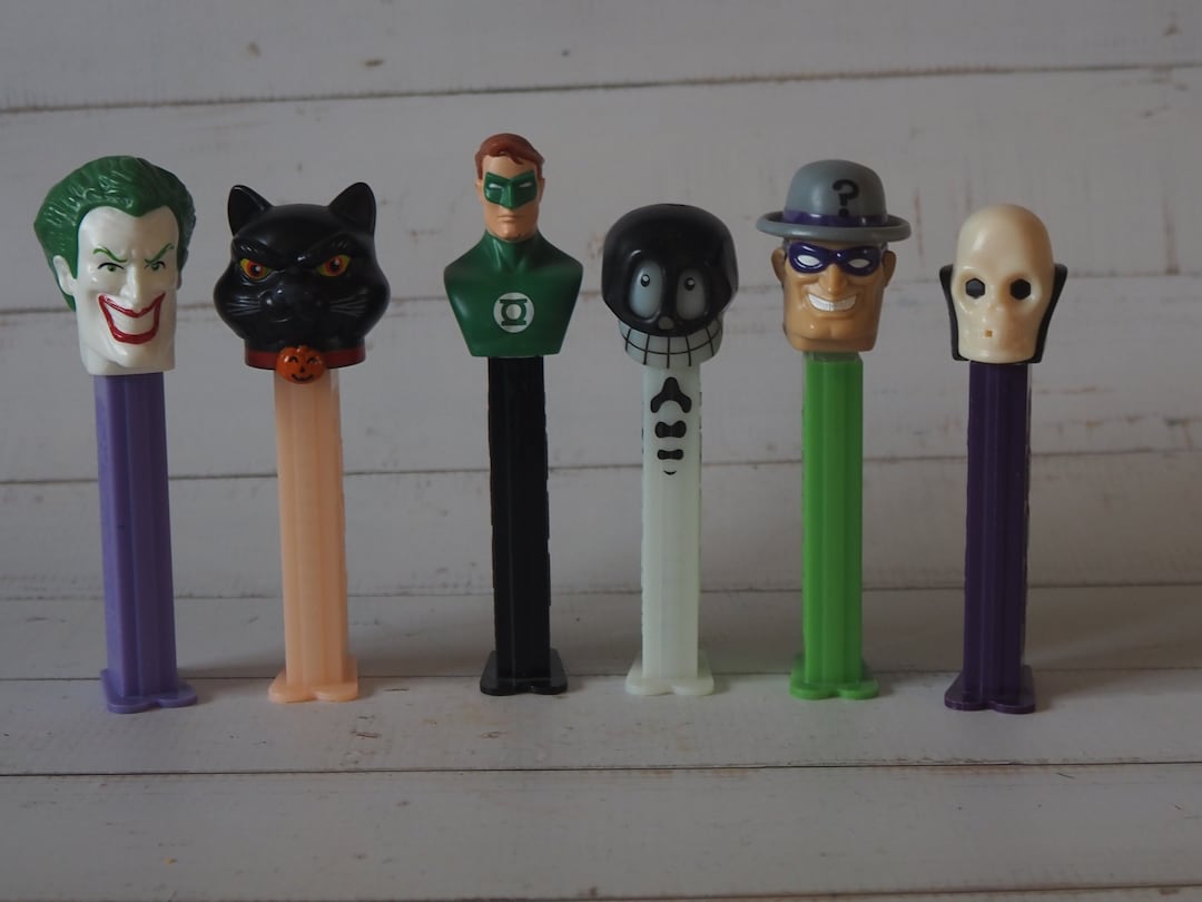 Vintage Pez Dispensers Collectible Pez Joker Black Cat Green Lantern ...