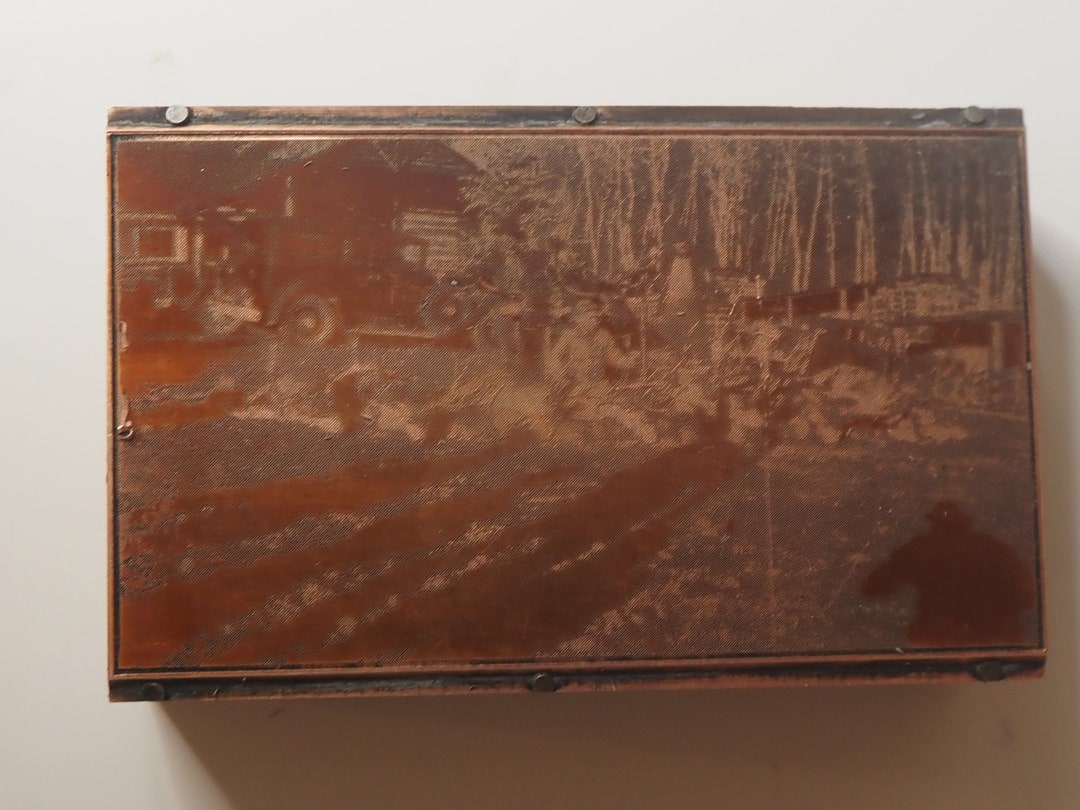 Vintage Photo Copper Printers Block Copper on Metal Antique Letterpress ...