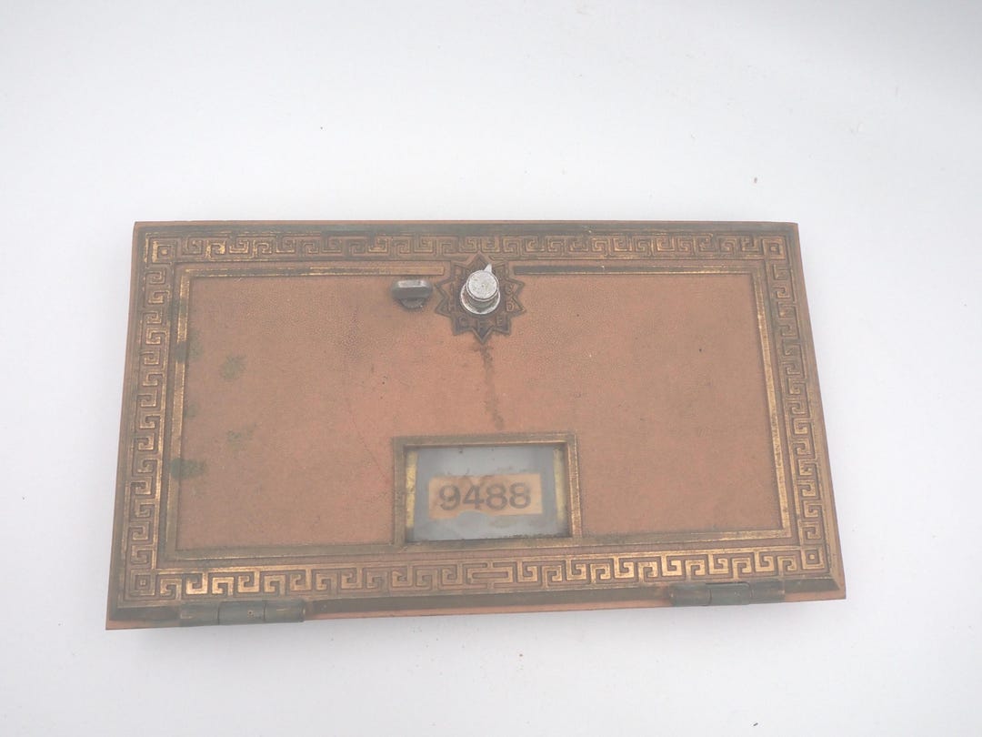 Vintage Large 1961 USPS Mailbox Door - Brass Combination Lock, Patina ...