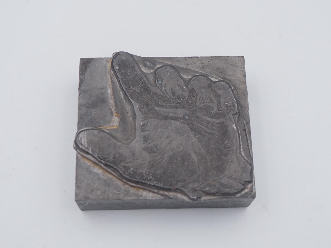 Vintage Hand Print Block Metal Printing Block - Etsy
