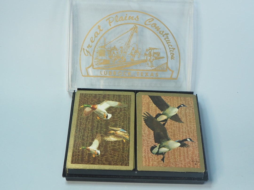 Vintage Ducks and Geese Playing Cards Bridge Deck Double Deck Boxed Set ...