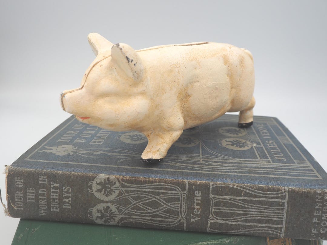 Antique Cast Iron Pig Bank Piggy Bank Small - Etsy