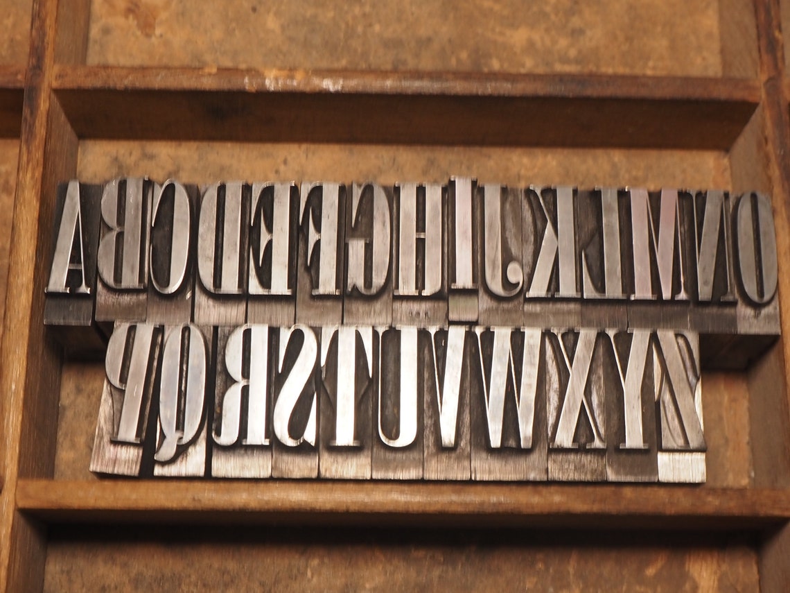 Vintage Letterpress Upper and Lower Case Numbers and Punctuation Type ...