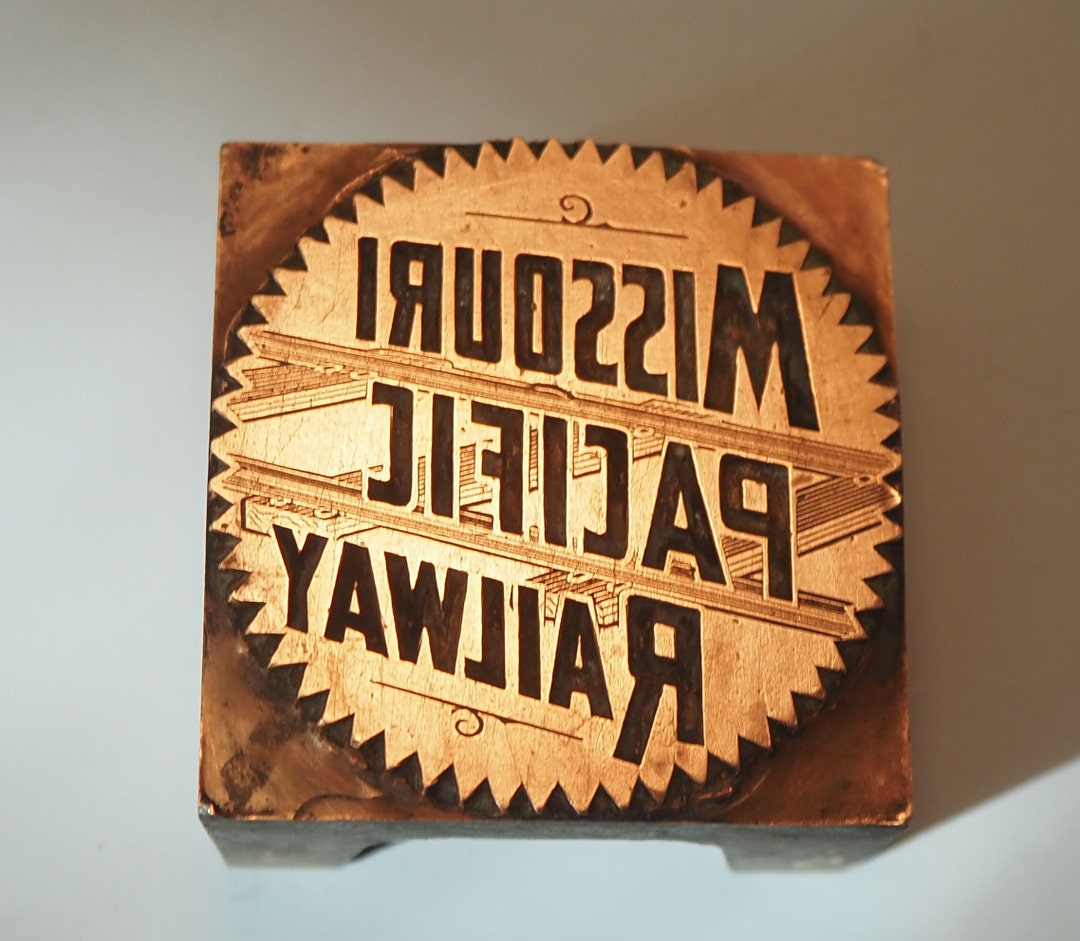 Vintage Railroad Copper Printers Block Copper on Metal Antique - Etsy