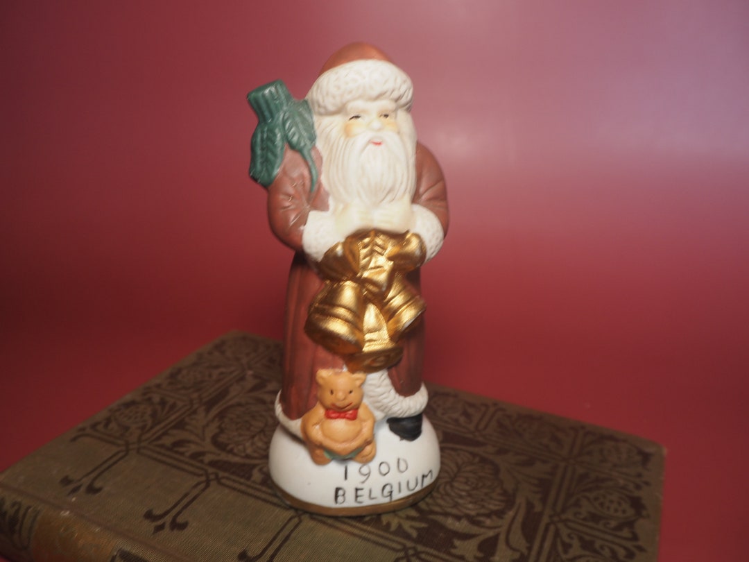 Vintage Santas of the World 1900 Belgium Santa With Bells, Teddy Bear ...