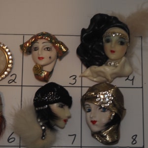 Vintage Art Deco Lady Pin Brooch Hand Crafted - Etsy