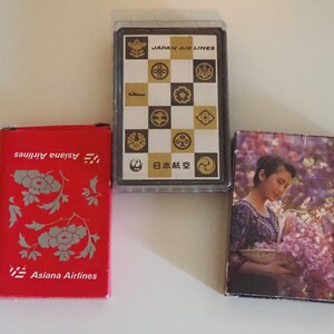 Vintage Airline Playing Cards Set of Three Asiana Airlines Singapore Airlines Japan Airlines - Etsy