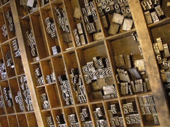 Vintage Letterpress Upper and Lower Case Numbers and Symbols | Etsy
