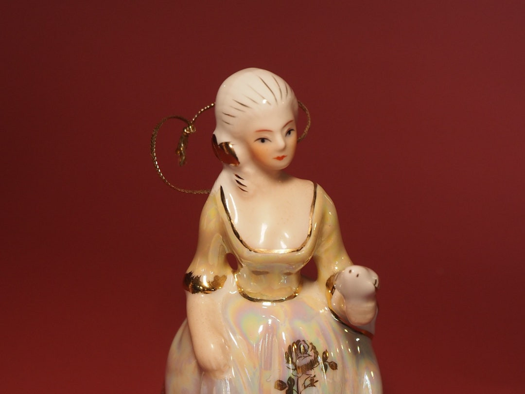 Vintage Figurine Porcelain Bell Victorian Holding a Dove Lady ...