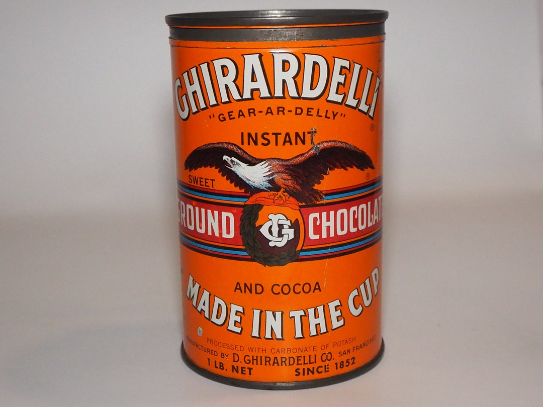 Vintage Ghirardelli Ground Chocolate and Cocoa Tin With Lid and Recipes ...
