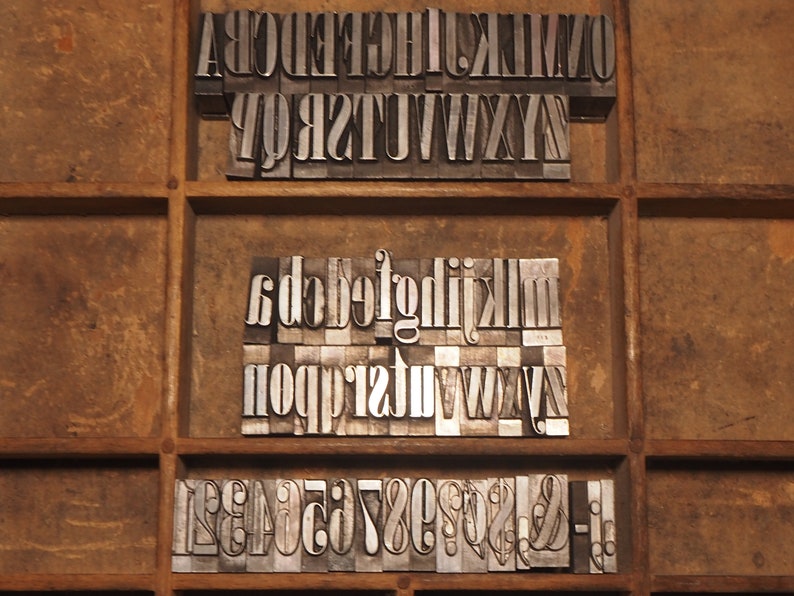 Vintage Letterpress Upper and Lower Case Numbers and Punctuation Type ...