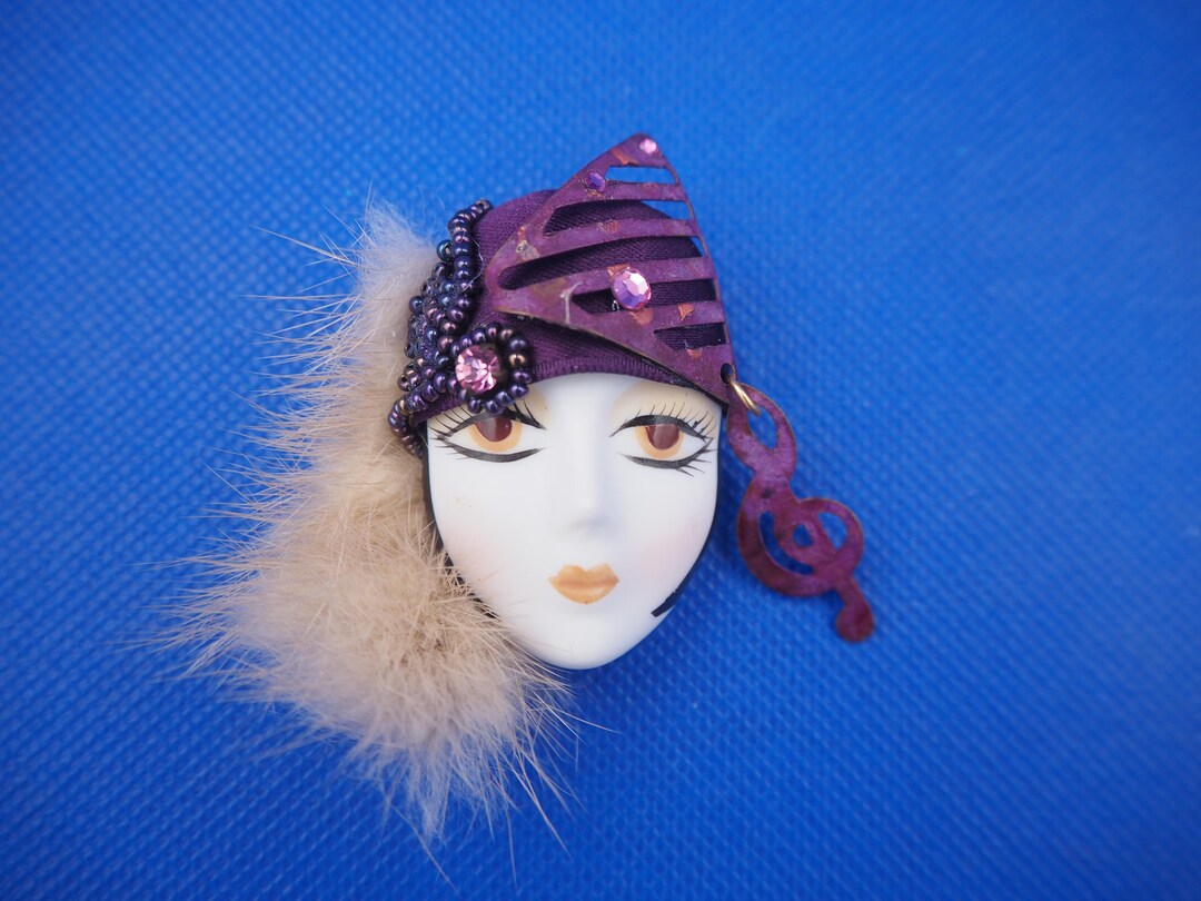 Vintage Art Deco Lady Pin Brooch Hand Crafted - Etsy
