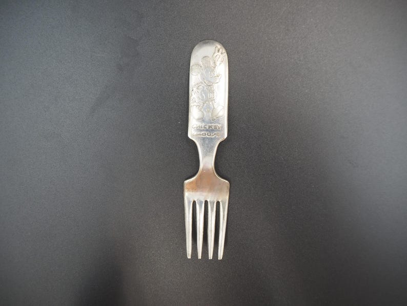 Vintage Mickey and Minnie Mouse Toddler Fork Silverware Walt Disney ...