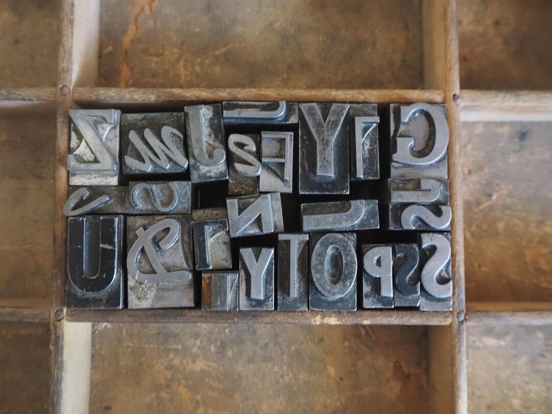 Antique Letterpress Letters All Metal 25 Vintage Letters Type Print - Etsy
