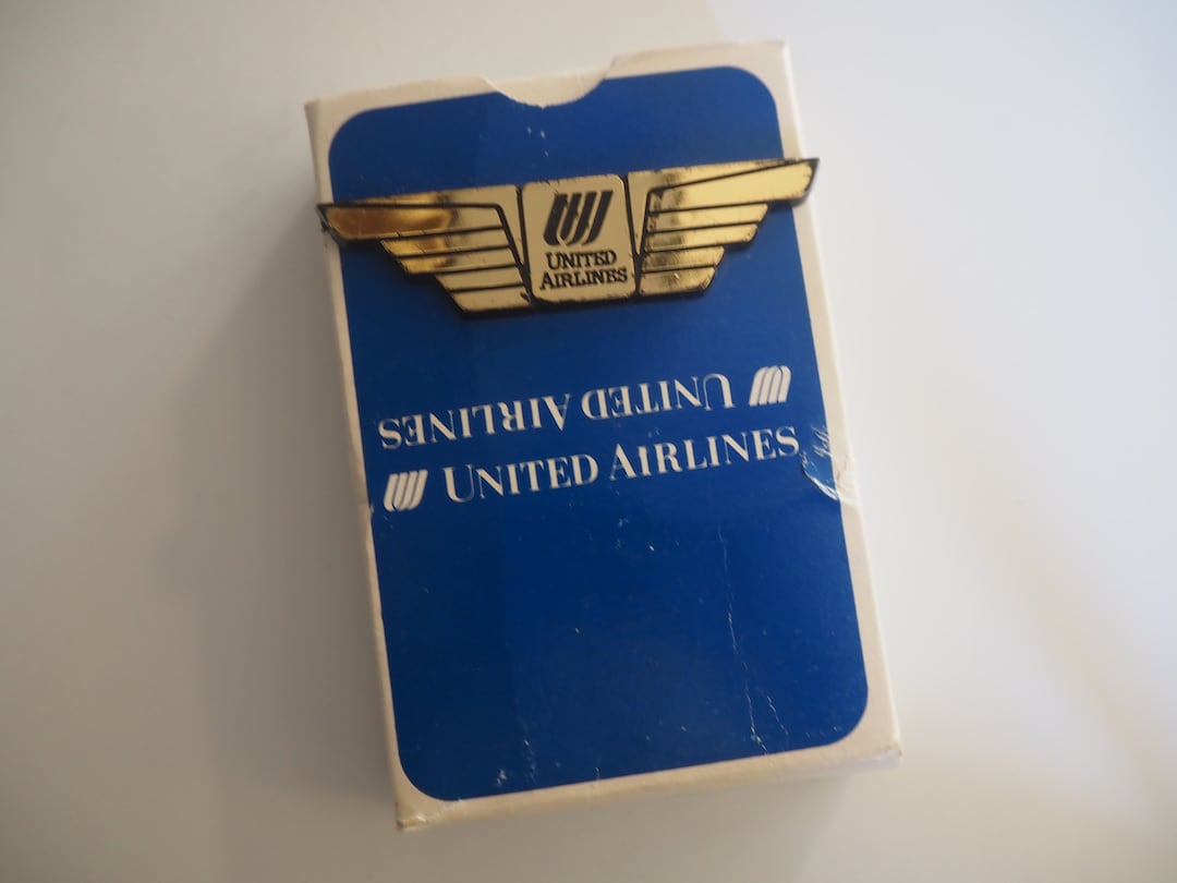 Vintage United Airlines Playing Cards Deck With Plastic Wings and ...