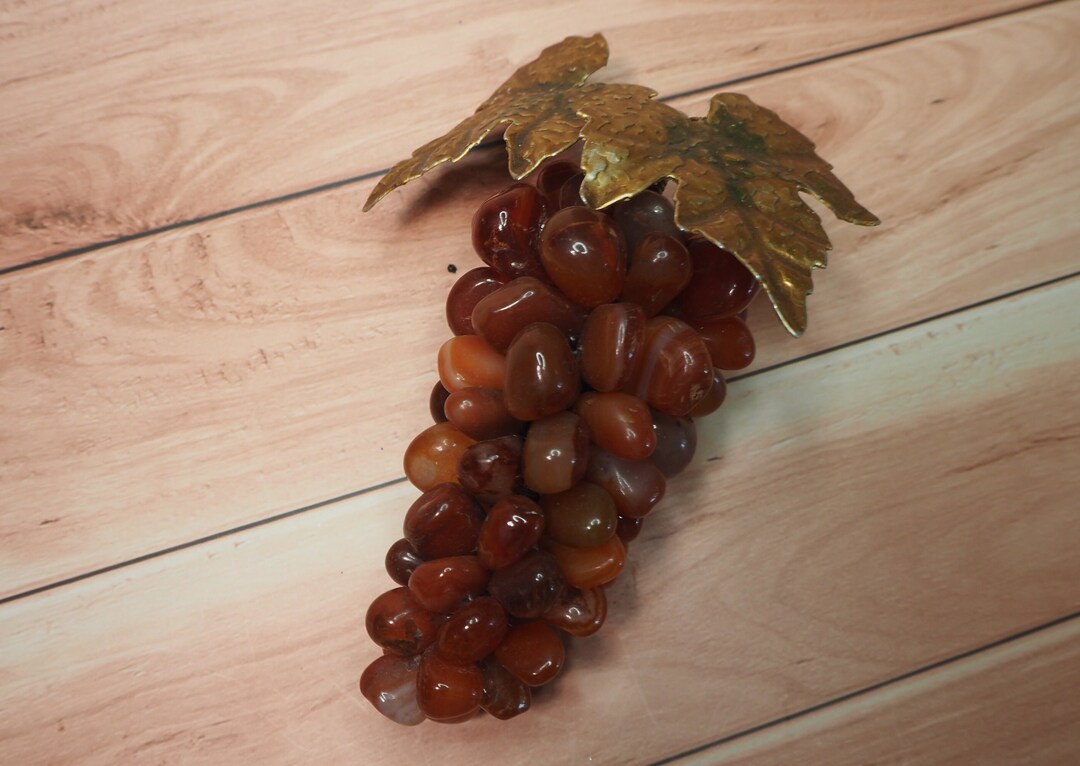 Vintage Semiprecious Stone Grape Bunch Cluster Carnelian Red Agate ...