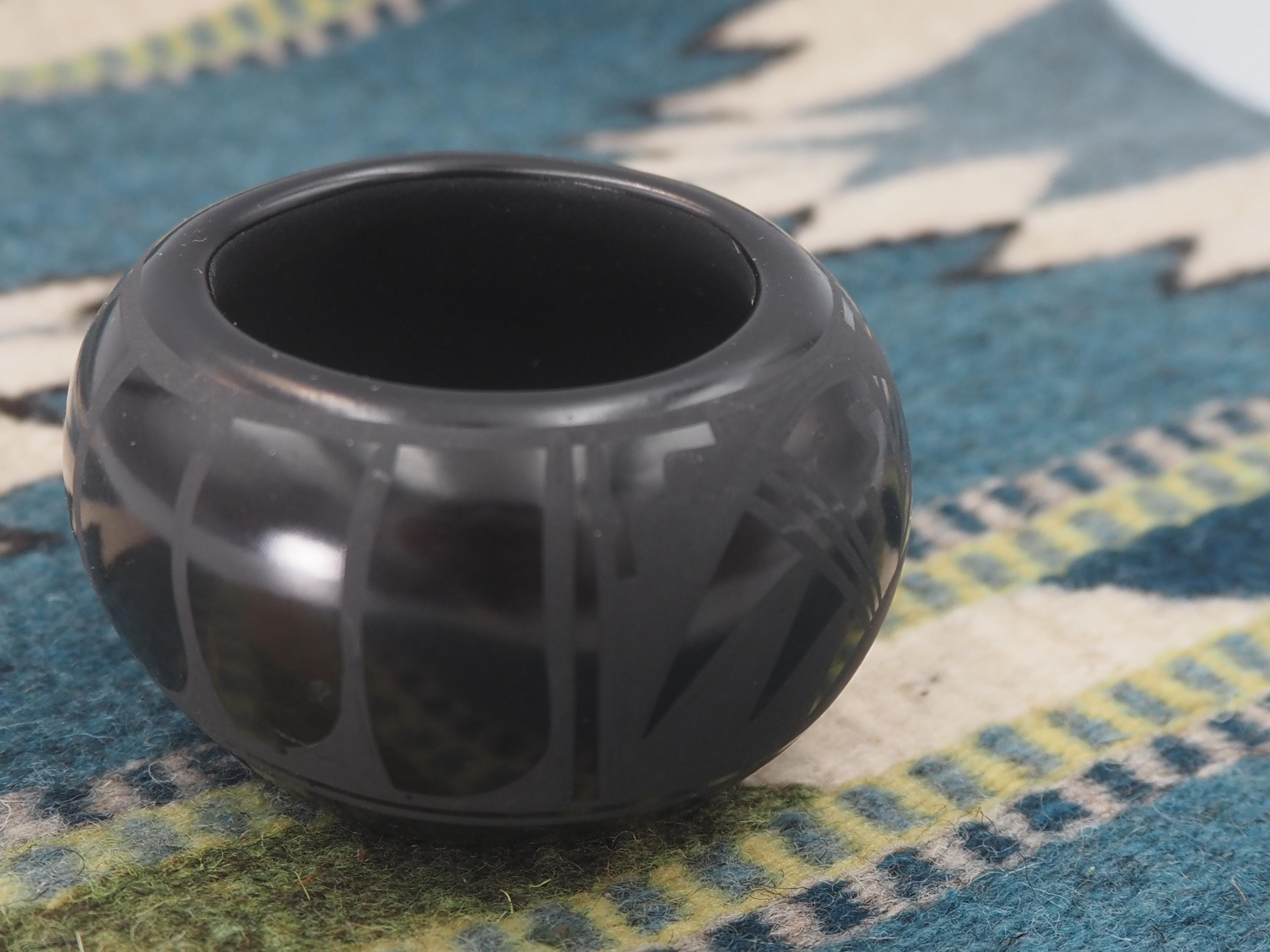 Vintage Navajo Adakai Small Pot Black on Black Pottery Signed - Etsy