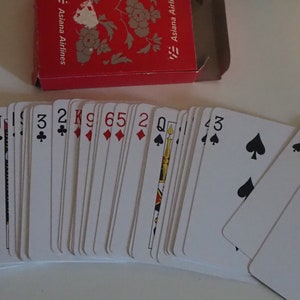 Vintage Airline Playing Cards Set of Three Asiana Airlines Singapore ...