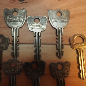 Vintage Master Lock Keys: Double Sided Collectible Set of 8 - Etsy
