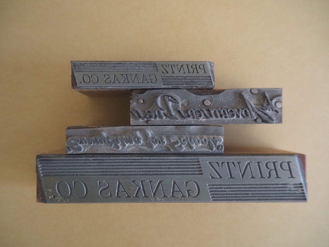 Vintage Letter Block Print Metal on Wood Printing Block Printing ...