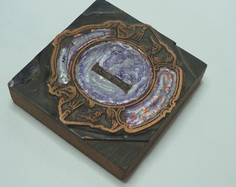 Vintage Printers Block Metal on Wood Men Antique Letterpress Block ...