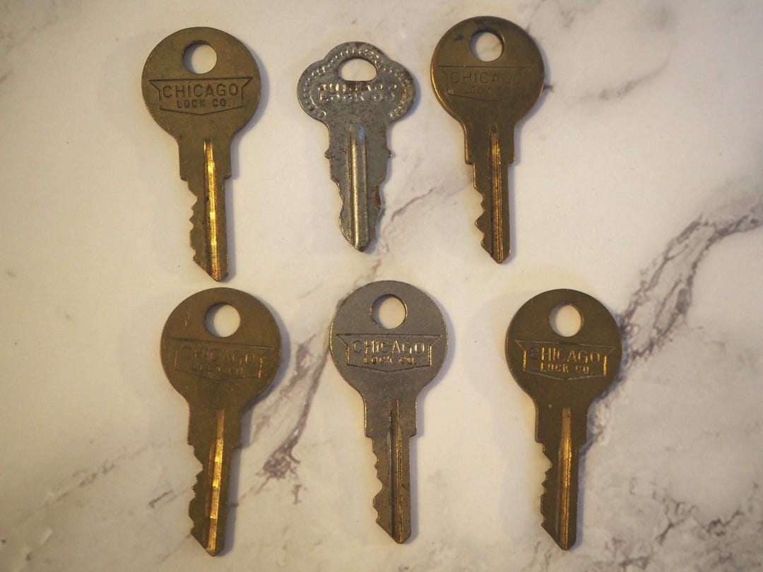 Vintage Chicago Lock Brass Keys - Set of 6 Collectible Keys - Etsy