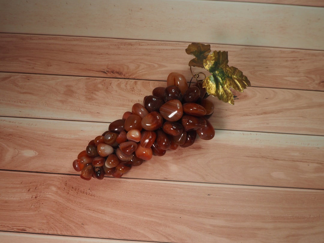 Vintage Semiprecious Stone Grape Bunch Cluster Carnelian Red Agate ...