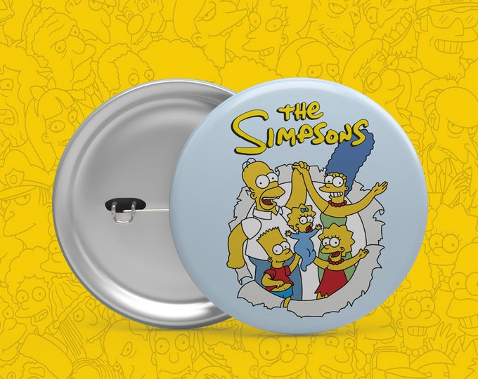 The Simpsons Themed Badge, the Simpsons Pin Bottom - Etsy
