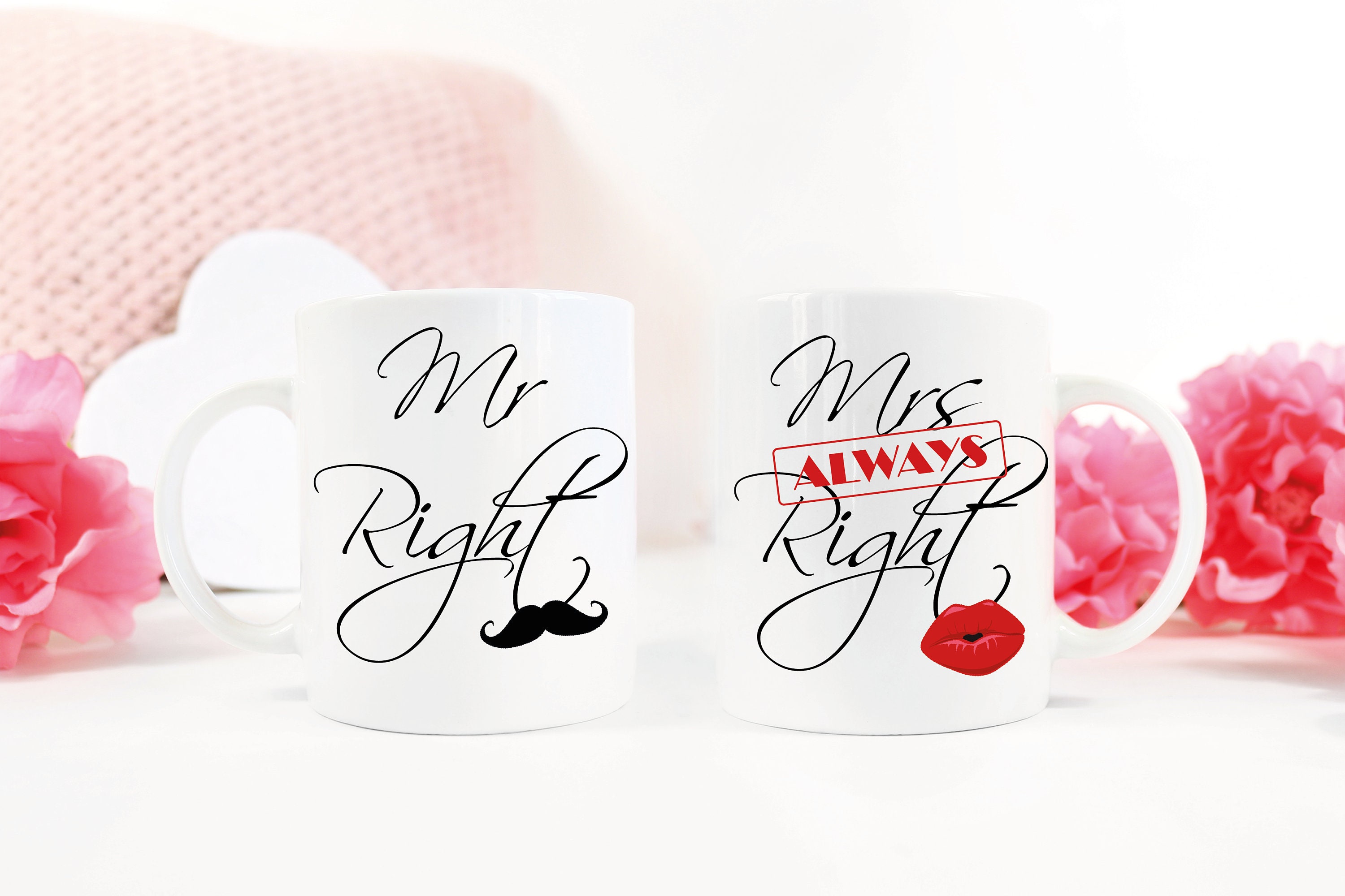 Mr & Mrs Right Mug Always Right Mug Set Right Couple Mug | Etsy