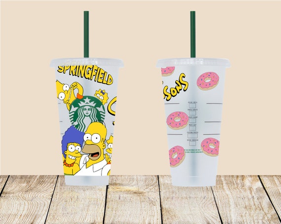 The Simpsons Custom Cup Simpsons Starbucks Cup the Simpsons - Etsy