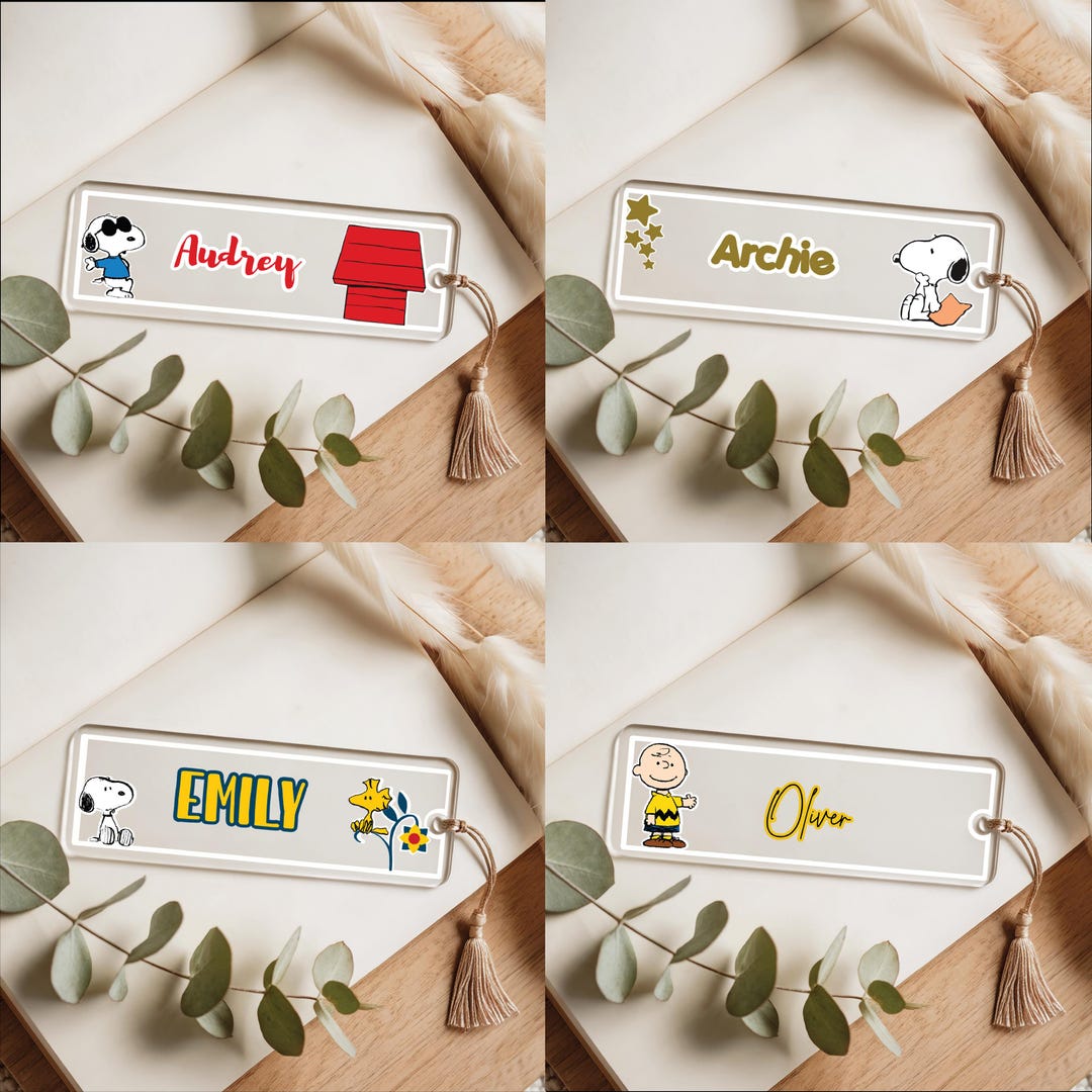 Snoopy Bookmark, Book Lover Gift Bookmark, Custom Book Mark - Etsy