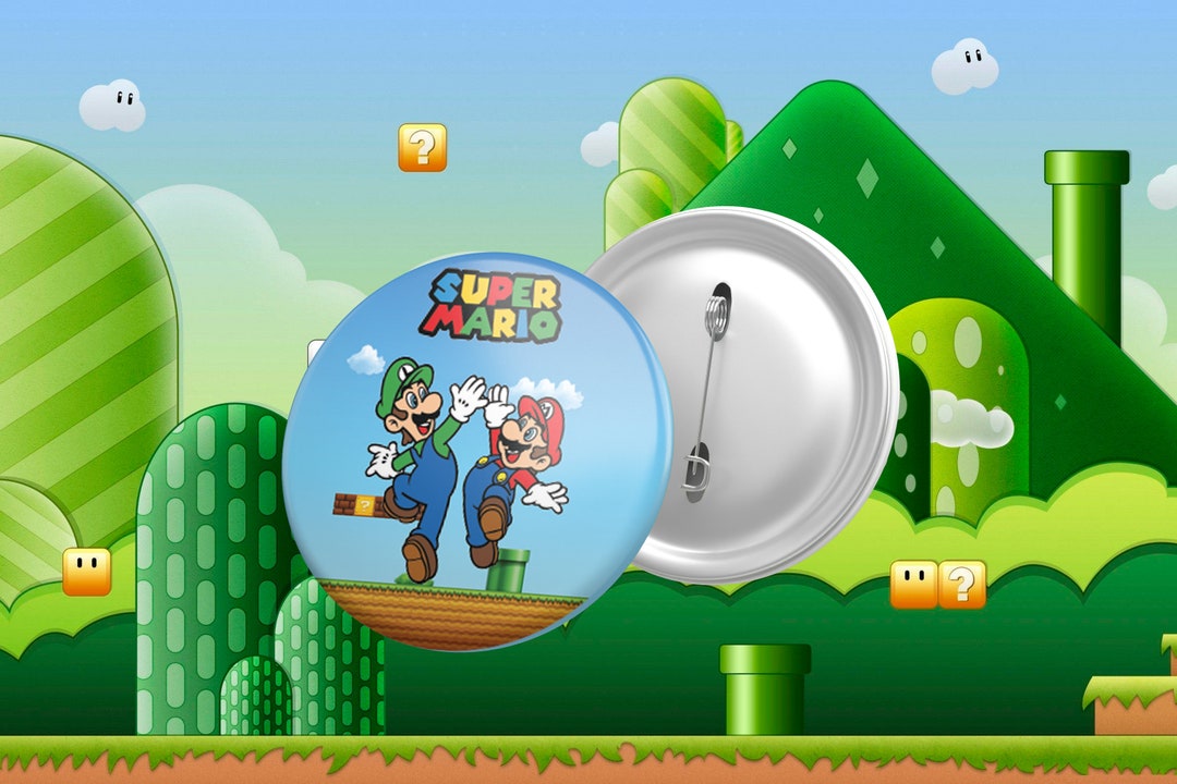 Super Mario Themed Badge, Super Mario Pin Botton - Etsy