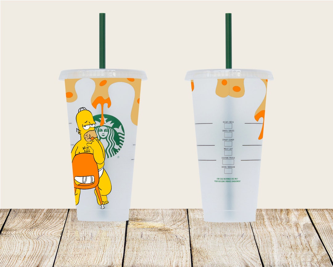 Homer Simpsons Custom Cup, Homer Starbucks Cup, the Simpsons - Etsy