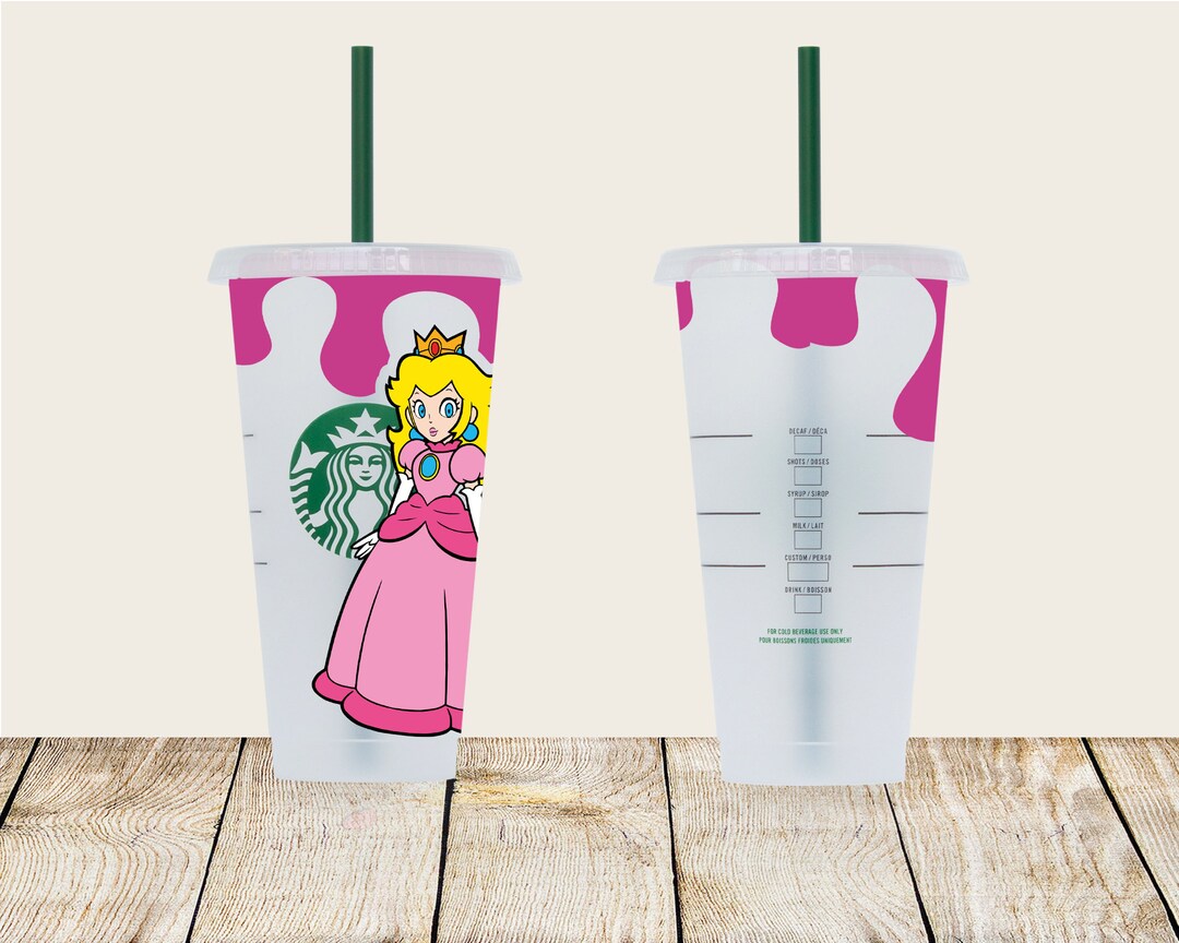 Princess Peach Custom Cup, Super Mario Starbucks Cup, Mario - Etsy