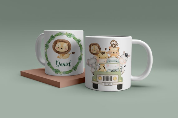 Safari Club Mug Girl and Boy Safari Mug Cute Animals Gifts - Etsy