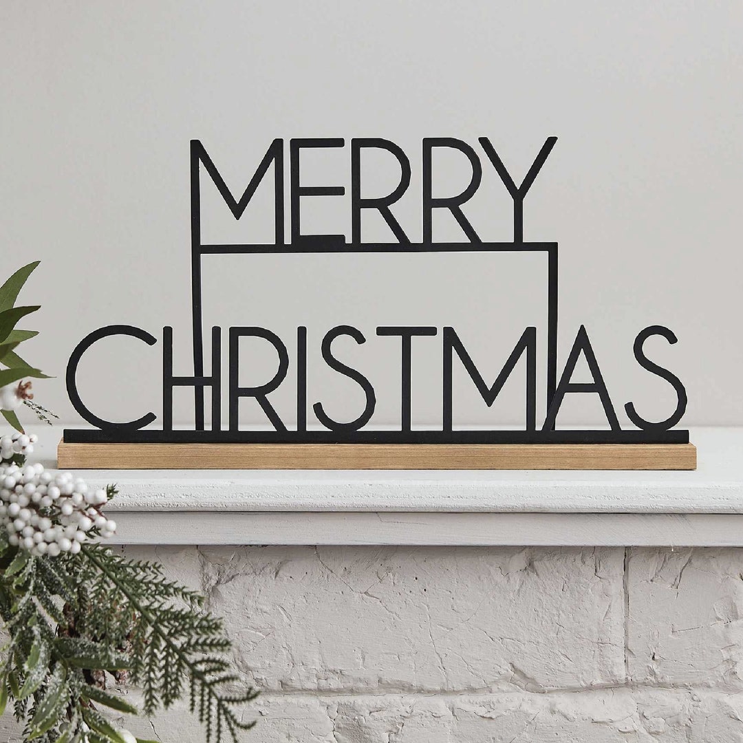 Metal Merry Christmas Sign, Merry Christmas, Metal Stand Sign - Etsy