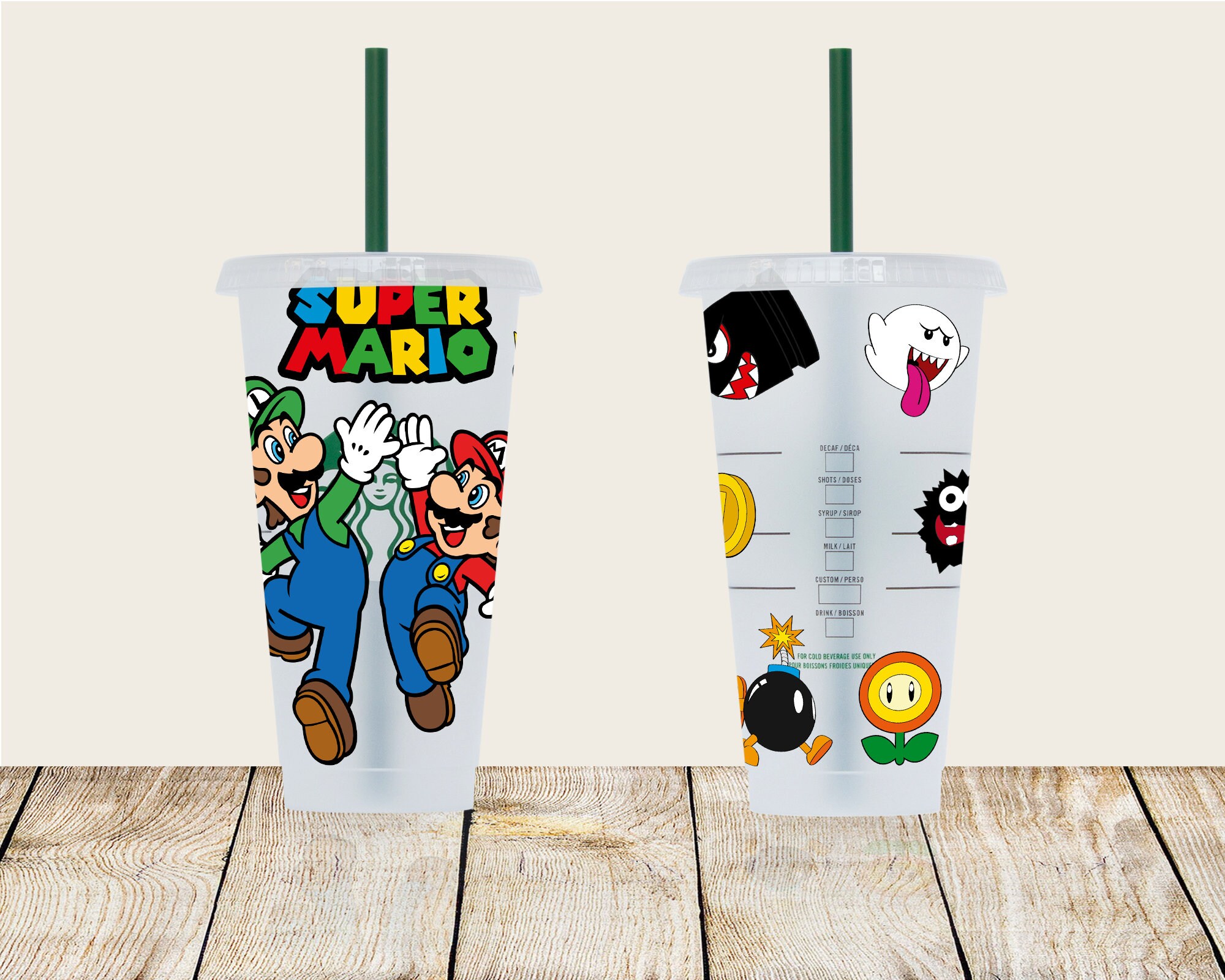 Super Mario Custom Cup Super Mario Starbucks Cup Mario and - Etsy UK